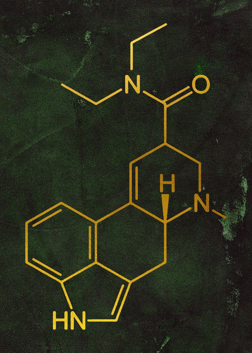 'LSD Molecule' Poster, picture, metal print, paint by Erzebet Prikel ...