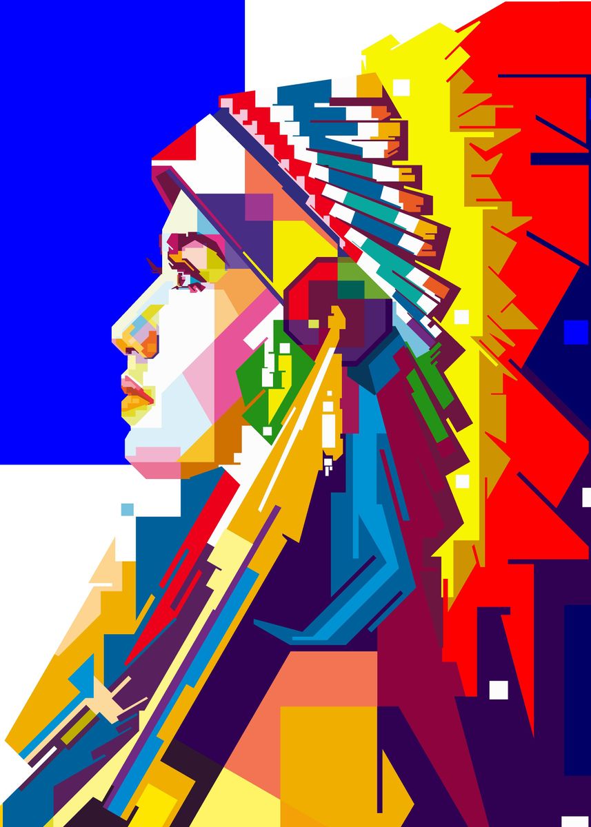 'Girl Indian Apache Art ' Poster, picture, metal print, paint by Imam ...