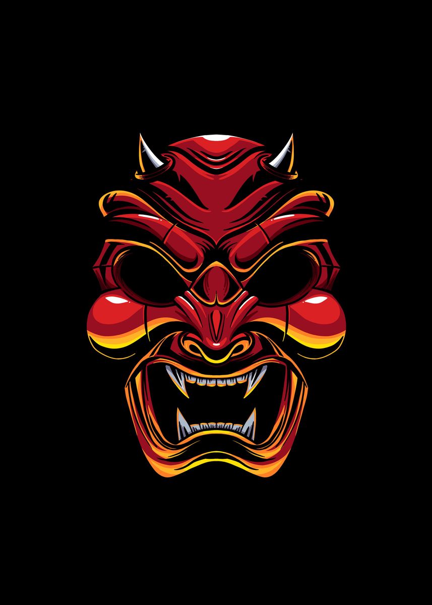 'devil samurai illustration' Poster by Dhoni Chester | Displate