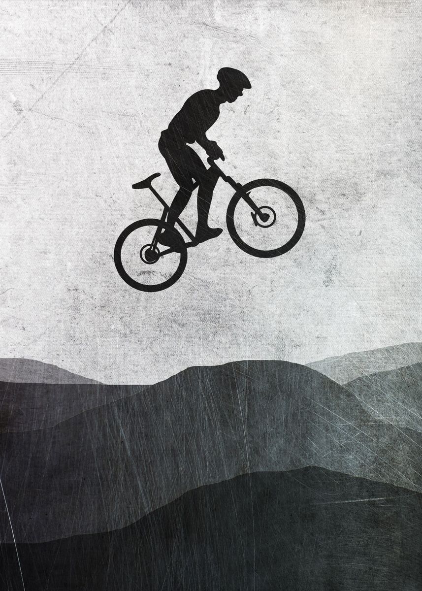 'MTB Minimalistic Landscape' Poster, picture, metal print, paint by ...