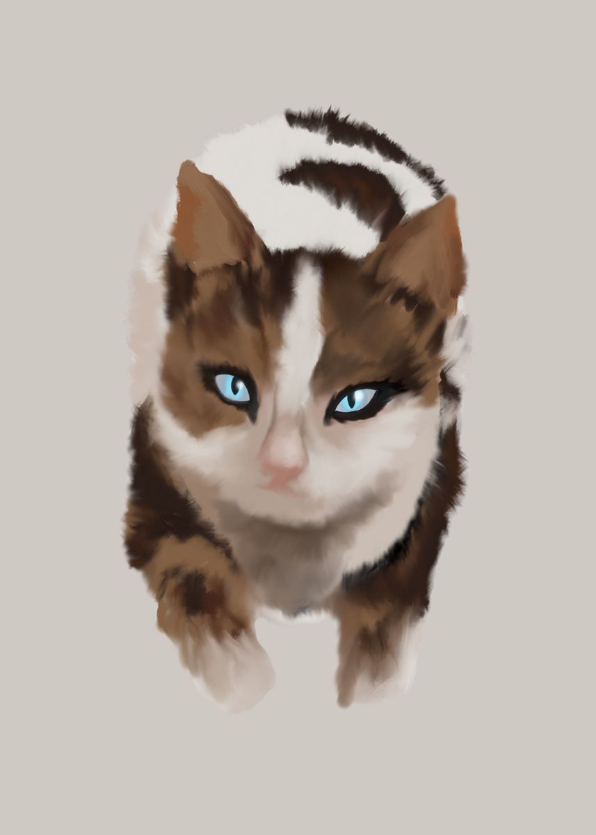 'Cat Painting' Poster, picture, metal print, paint by NewWays | Displate