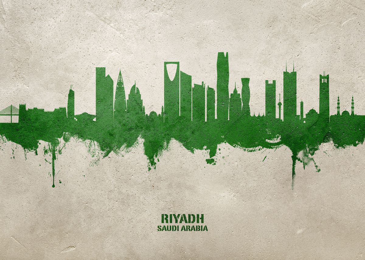 'Riyadh Skyline' Poster by Michael Tompsett | Displate