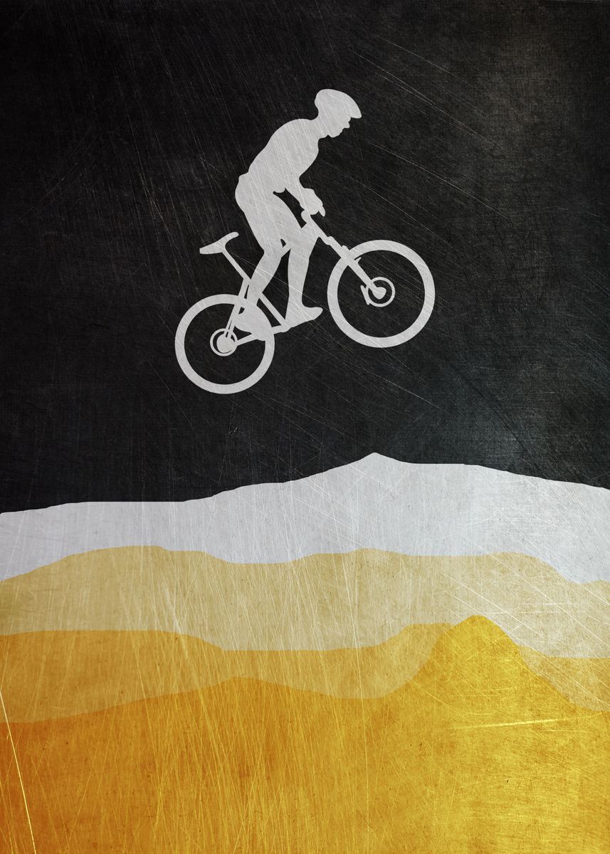 'Mountain Biking Abstract' Poster, picture, metal print, paint by ...