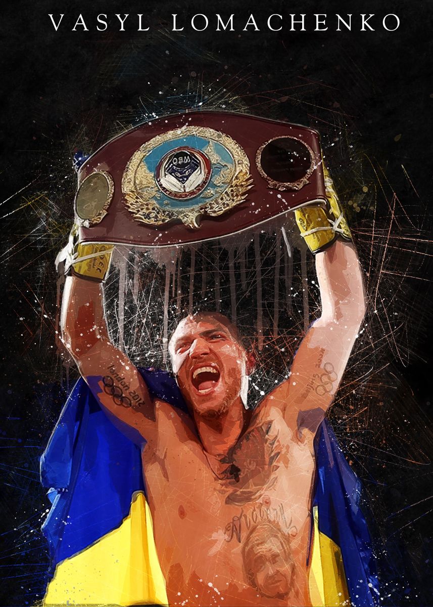 'Vasyl Lomachenko' Poster, picture, metal print, paint by ONONMADE ...