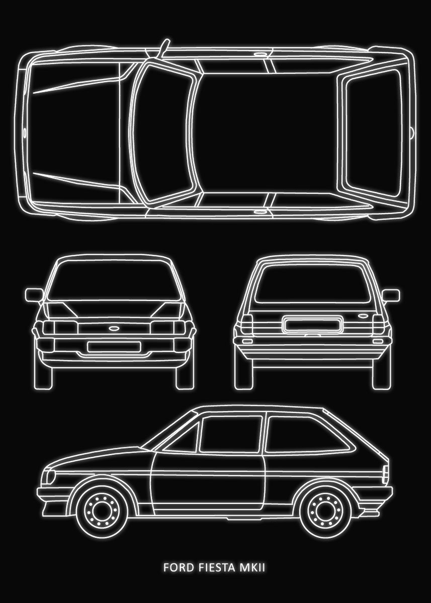 'Fiesta MK 2' Poster, picture, metal print, paint by City Map Art ...