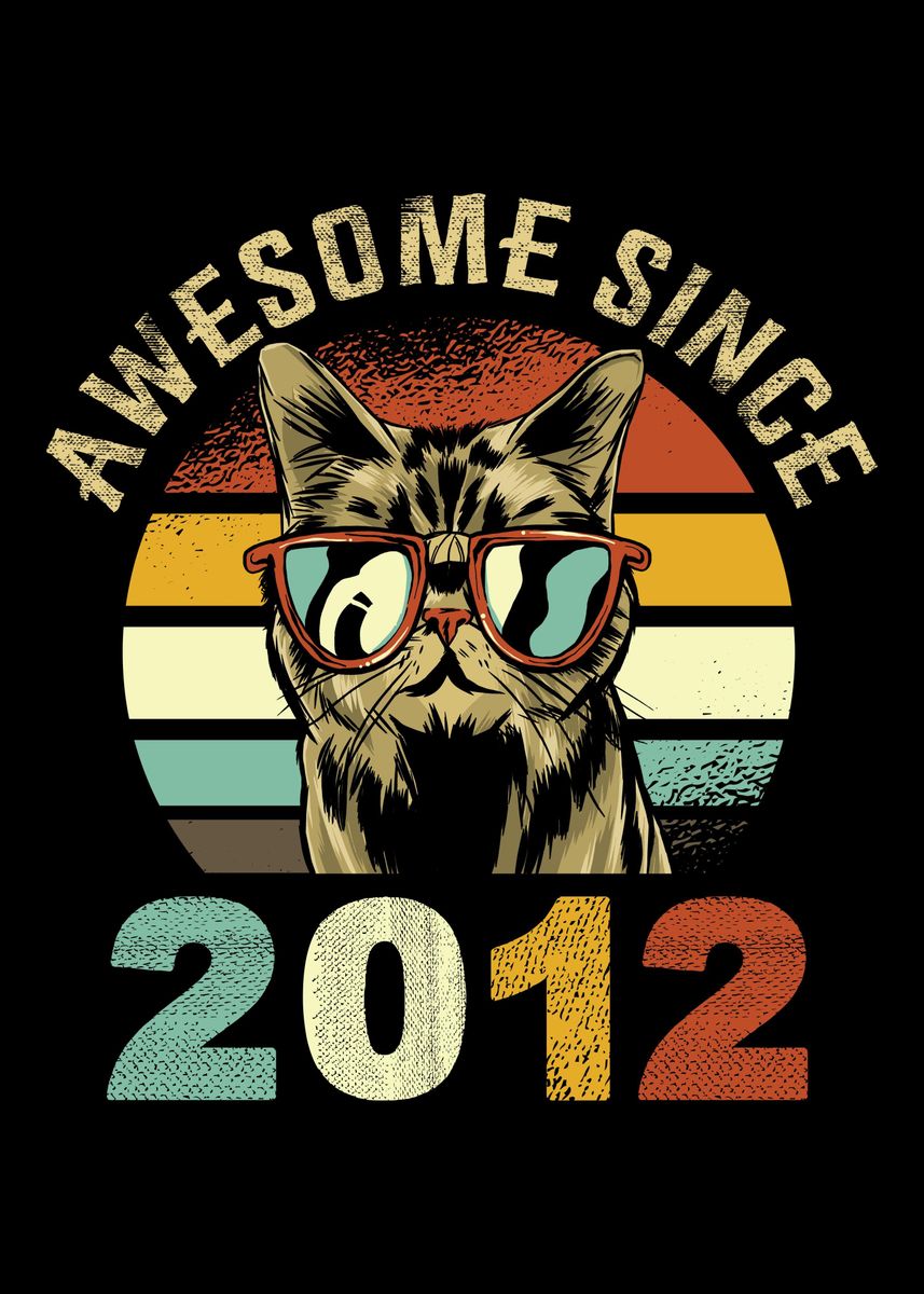 'Awesome Since 2012' Poster, picture, metal print, paint by Cooldruck ...
