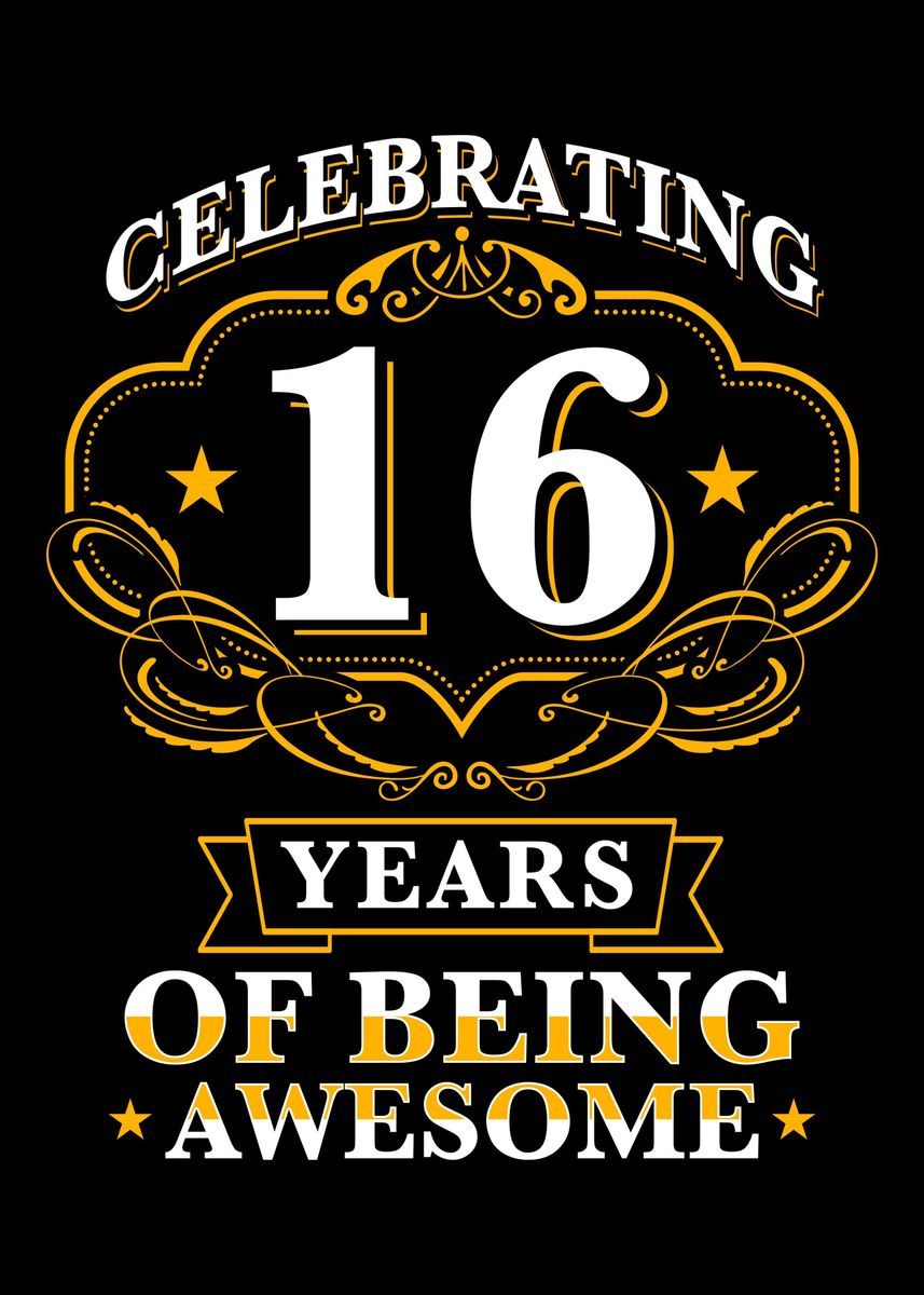 'Celebrating 16 Years' Poster by Cooldruck | Displate
