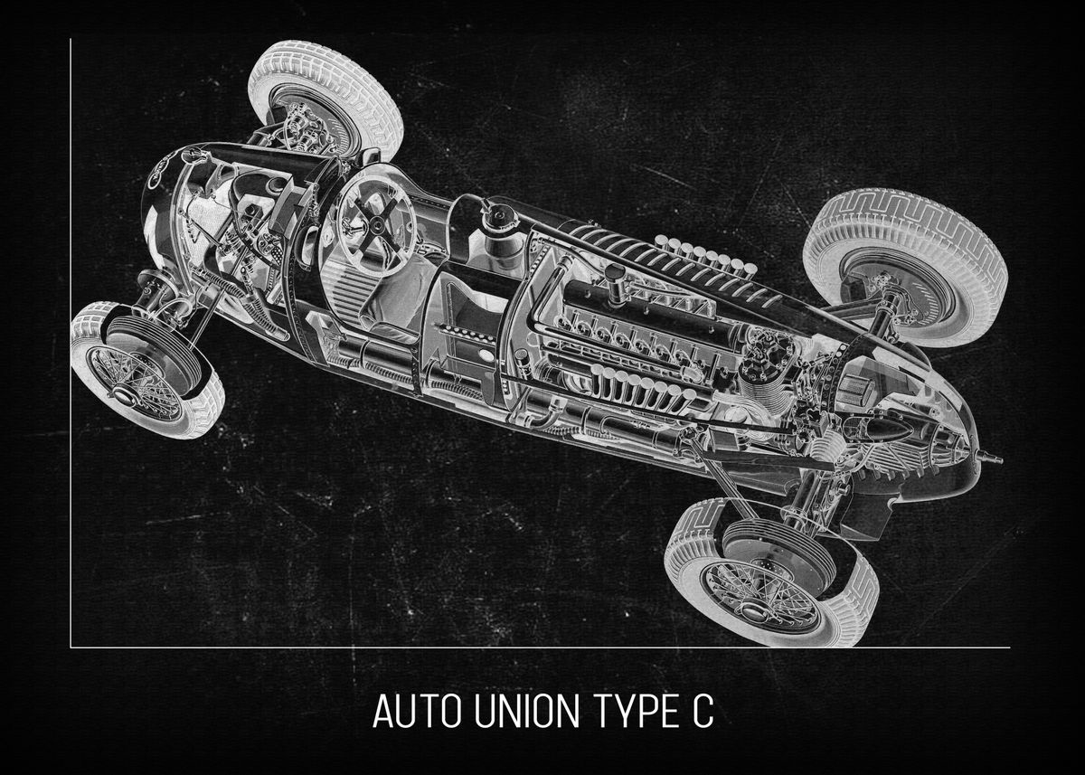 'Auto Union Type C' Poster by JAT DESIGNS | Displate