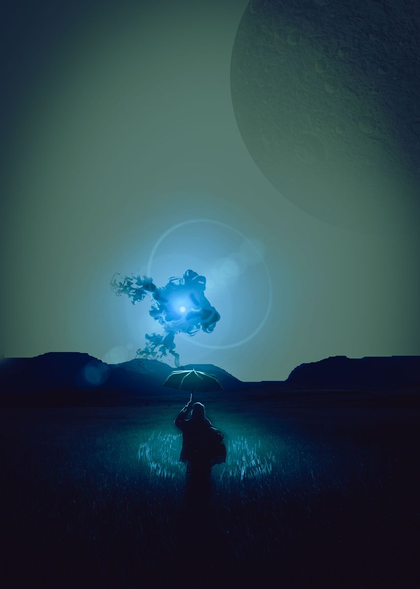 'Alien Rain' Poster, picture, metal print, paint by ...