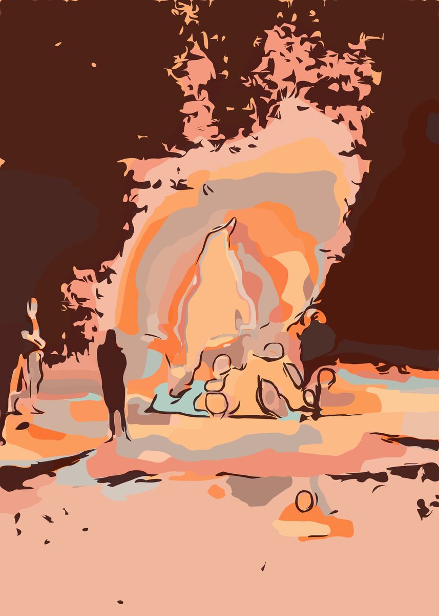 'Bonfires and Sand' Poster by Wilder Wests | Displate