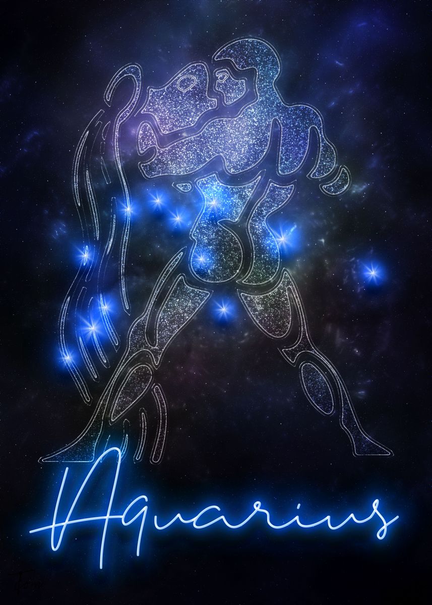 'Aquarius' Poster, picture, metal print, paint by Petra Rommelfanger ...