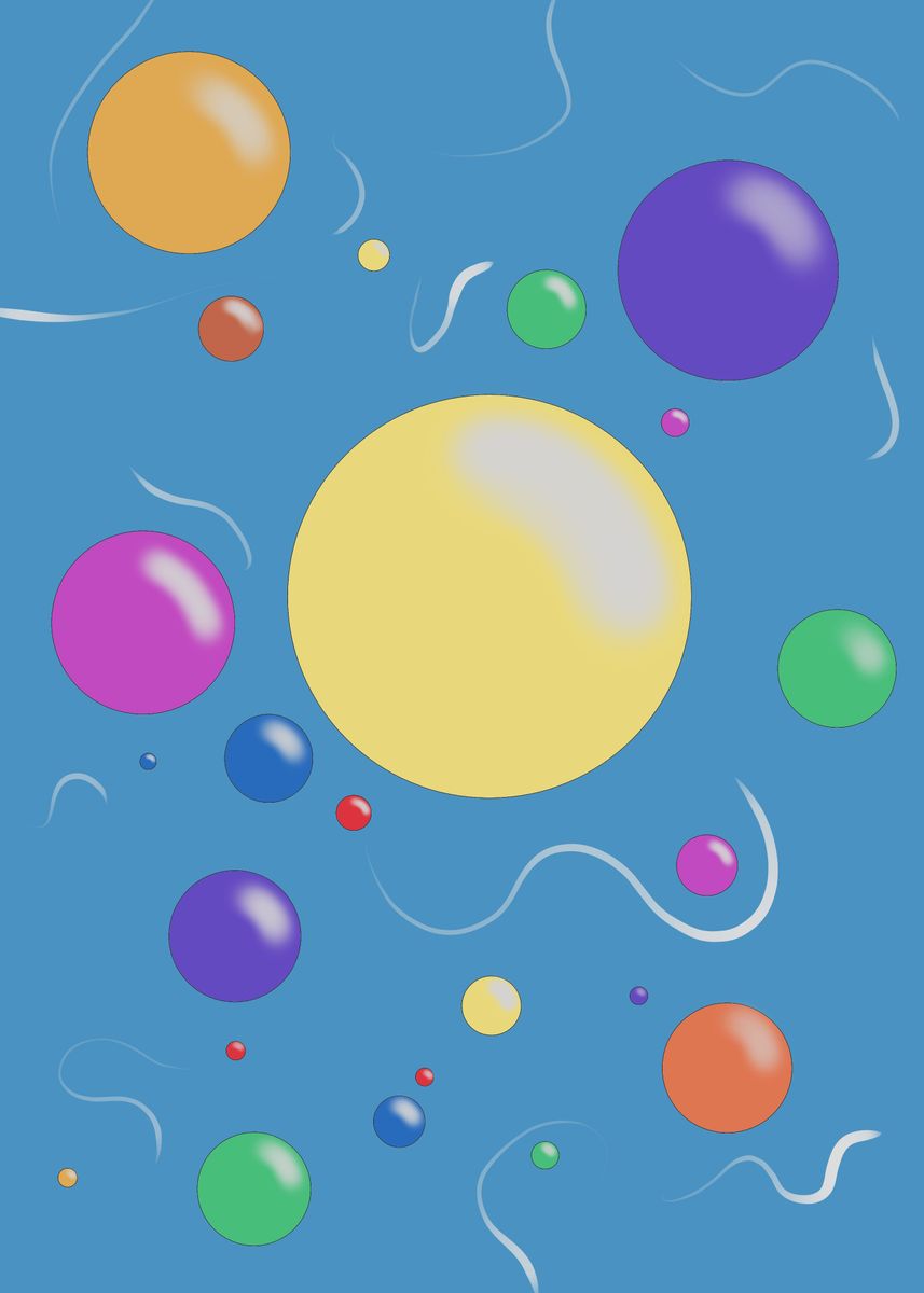 'Floating bubbles' Poster, picture, metal print, paint by Nathan ...