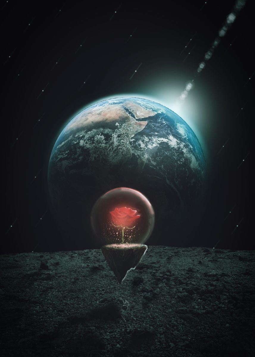 'Space Rose ' Poster, picture, metal print, paint by ...