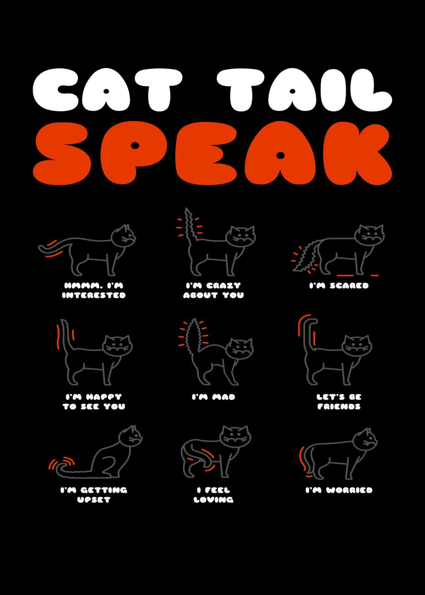 'Cat Tail Speak' Poster by Mooon | Displate