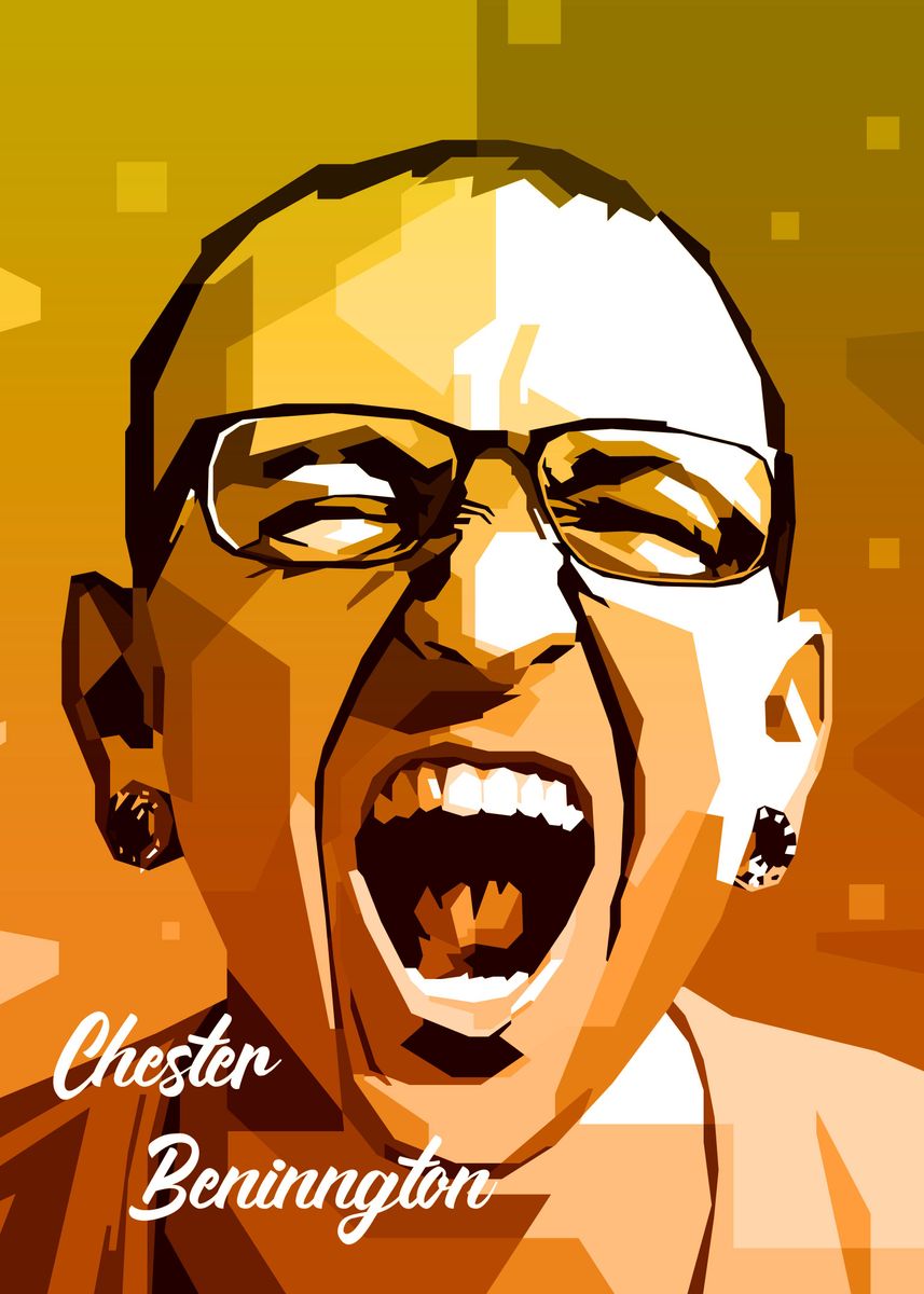 'Chester Bennington ' Poster, picture, metal print, paint by Ridwan ...