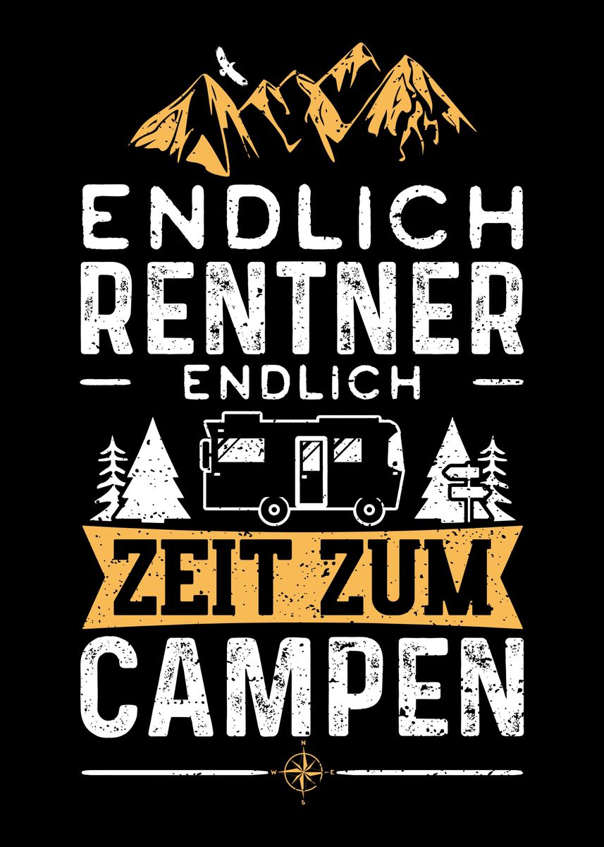 'Endlich Rentner Endlich Ze' Poster, picture, metal print, paint by ...
