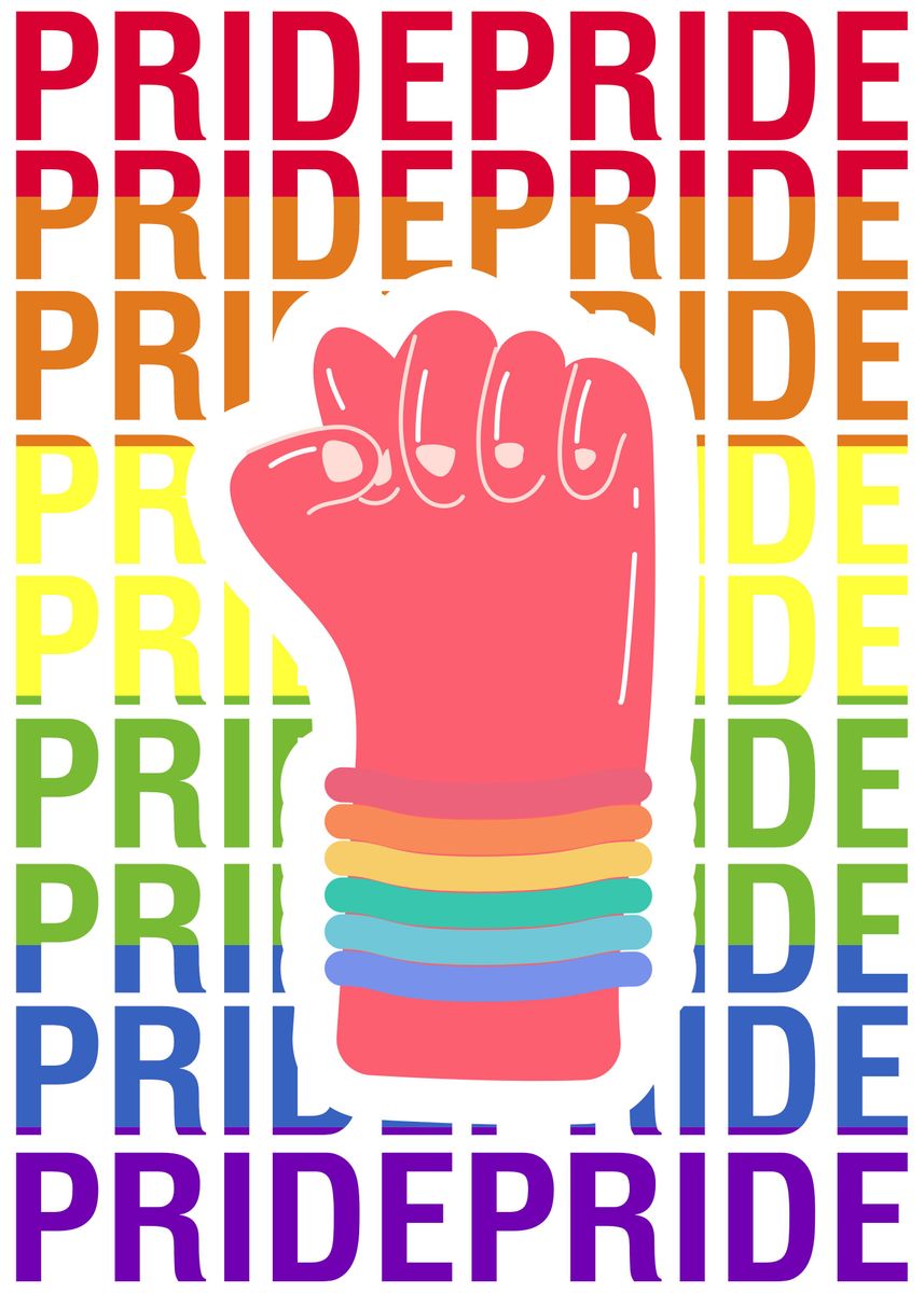 'Pride Fist' Poster, picture, metal print, paint by afdesign | Displate