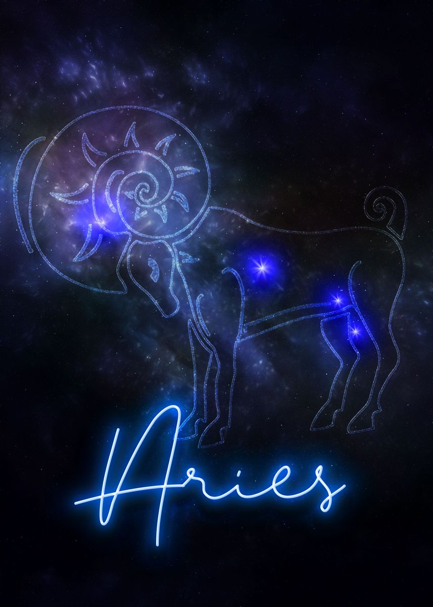 'Aries' Poster, picture, metal print, paint by Petra Rommelfanger ...