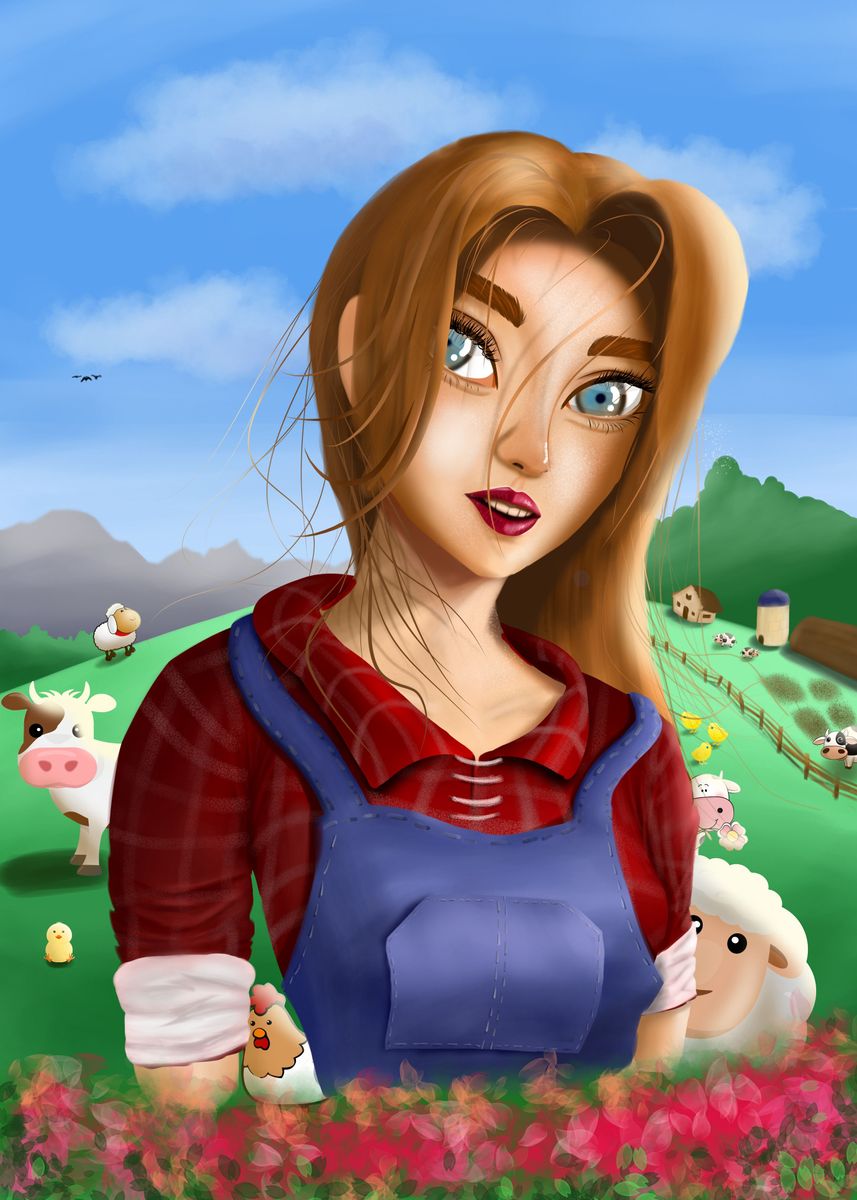 'Ranch Girl' Poster, picture, metal print, paint by PJ | Displate