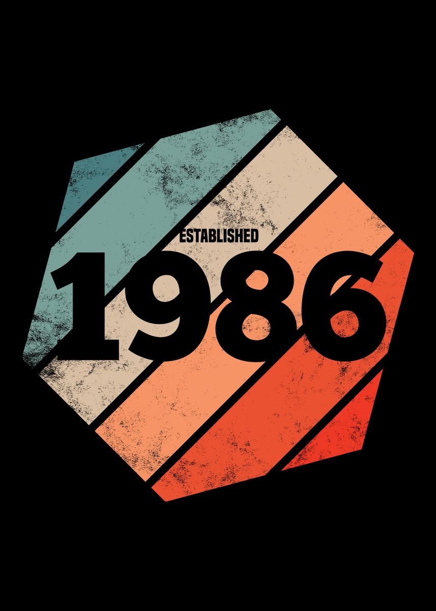 'Established 1986' Poster, picture, metal print, paint by royalsigns ...