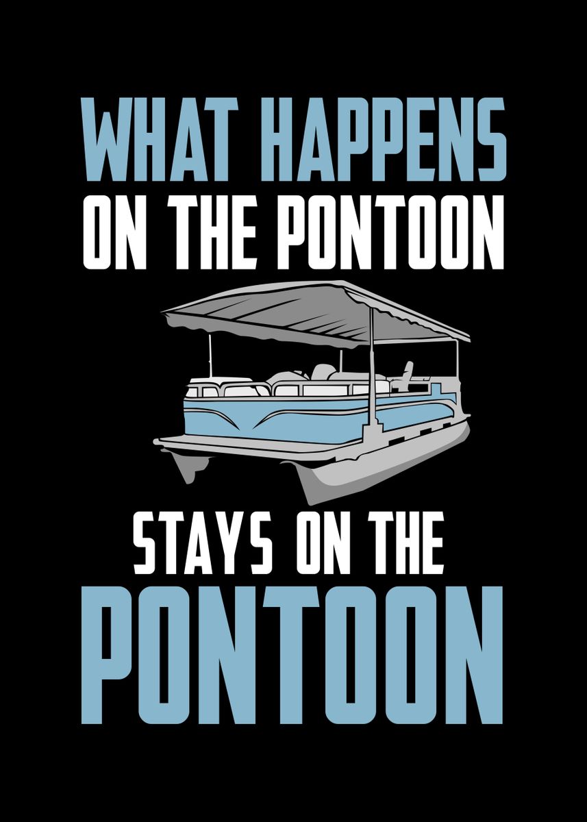 'Pontoon Boat' Poster, picture, metal print, paint by Shiva121 | Displate