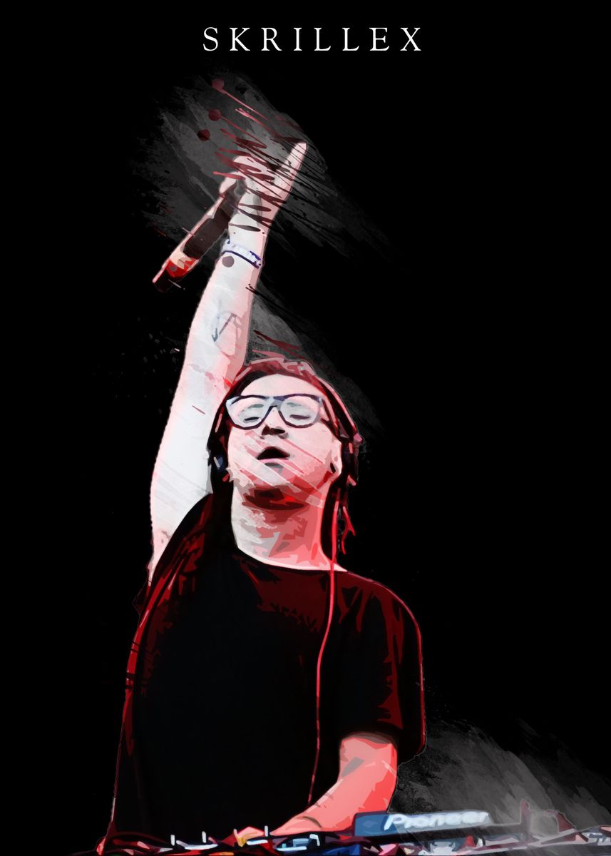 'Skrillex' Poster, picture, metal print, paint by MDA STUDIO | Displate