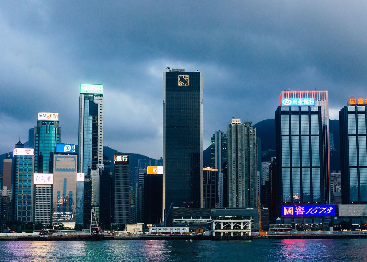 'Victoria Harbor at Dusk' Poster by Oisin Callan | Displate