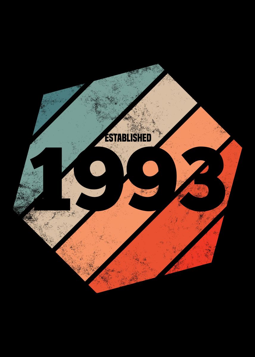 'Established 1993' Poster, picture, metal print, paint by royalsigns ...