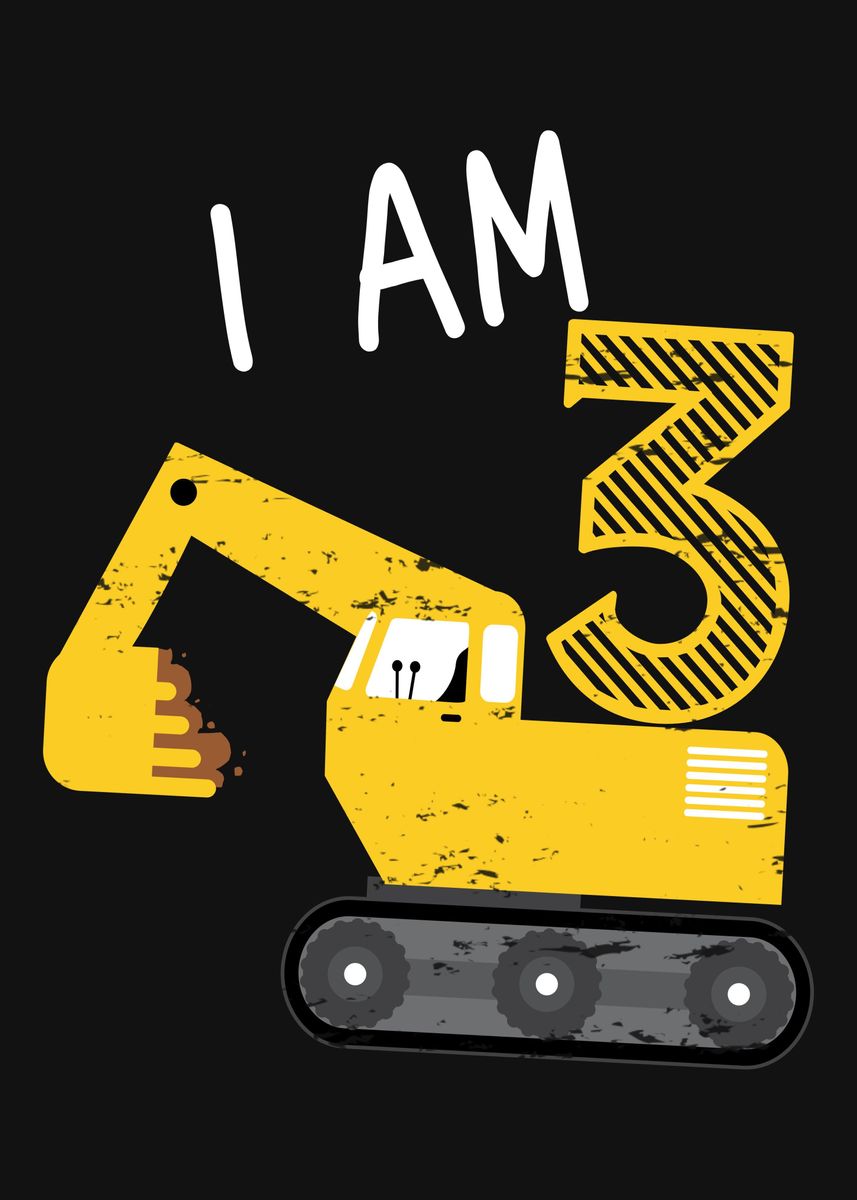 'Gift for Boys Construction' Poster, picture, metal print, paint by ...