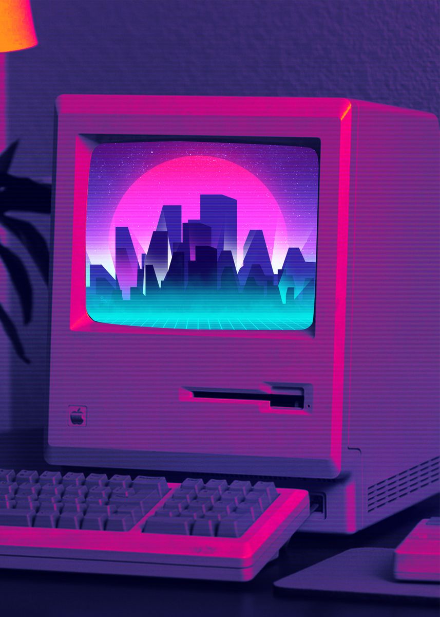 '80s Computer' Poster, picture, metal print, paint by Exhozt | Displate
