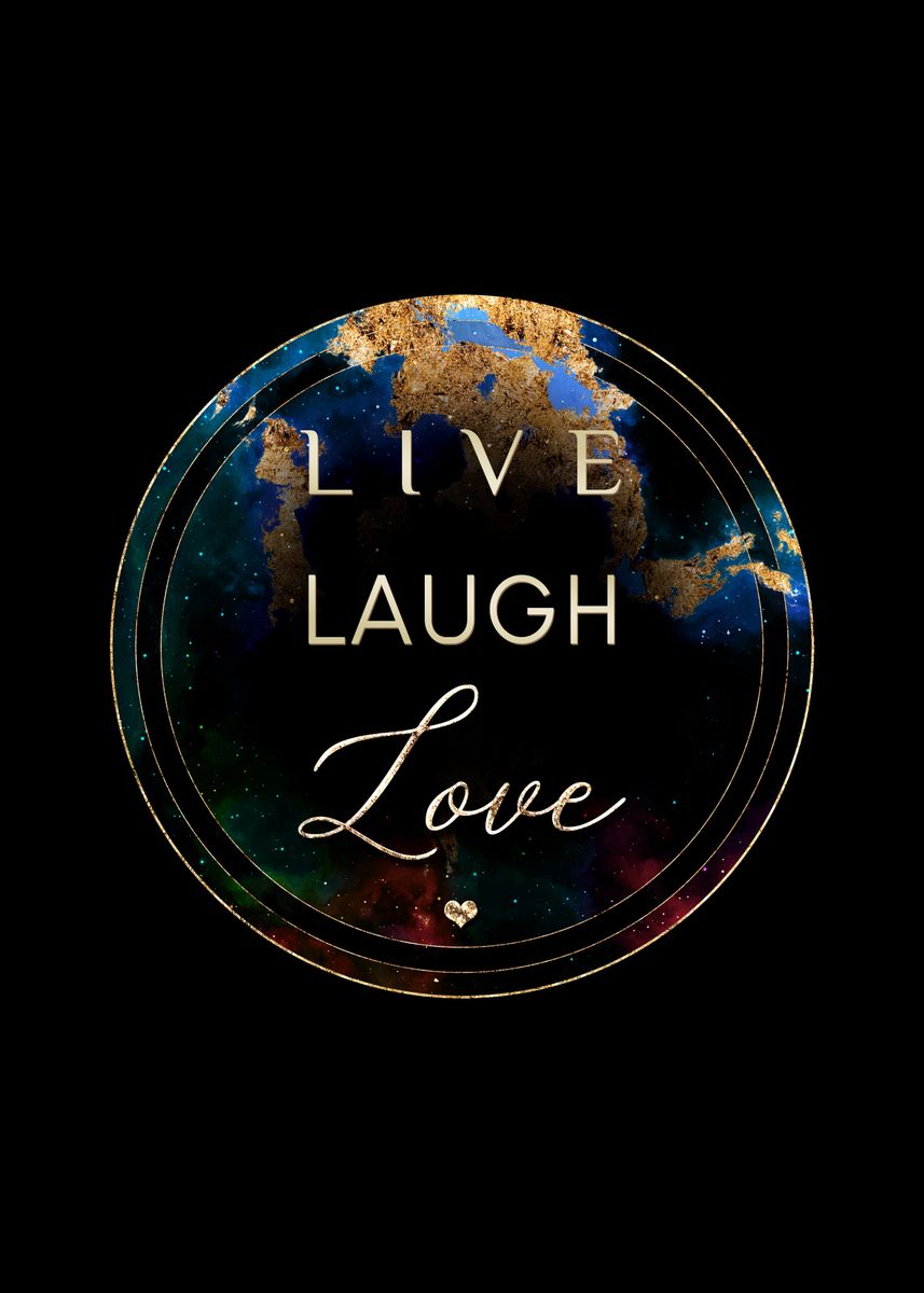 'Live Laugh Love Motivation' Poster by Holy Rock Design | Displate