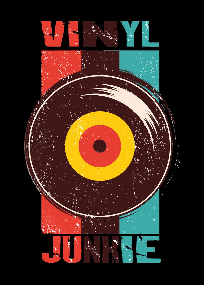 'Vinyl Junkie I Love Vinyl' Poster by Gianpietro Melotti | Displate