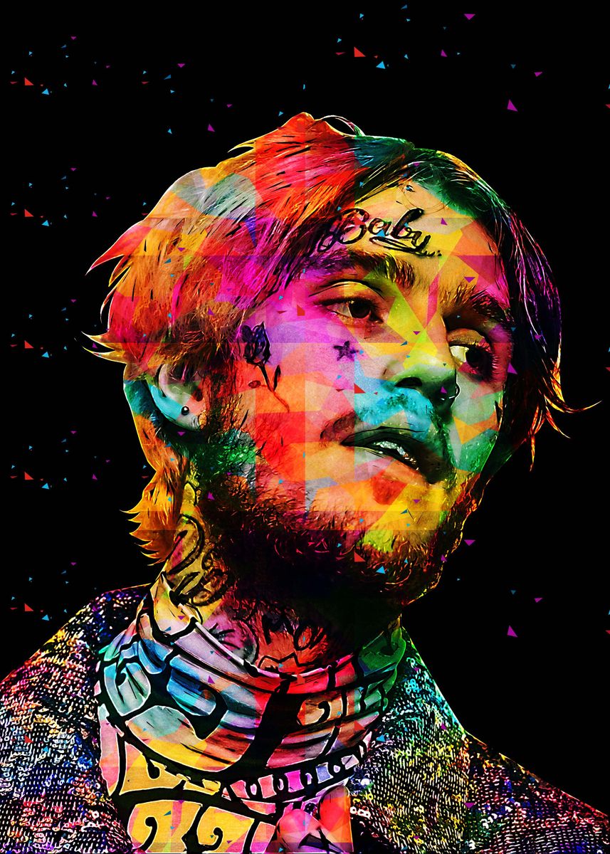 'Lil Peep ' Poster, picture, metal print, paint by San Creative | Displate
