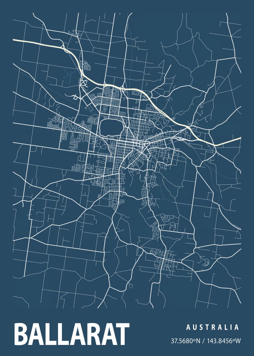 'Ballarat Blueprint Street ' Poster, picture, metal print, paint by ...