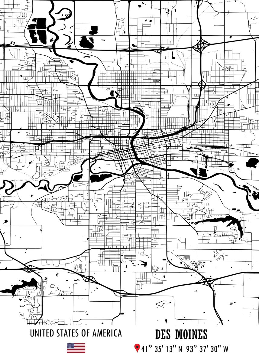 'DES MOINES USA' Poster by Artistic Paradigms | Displate