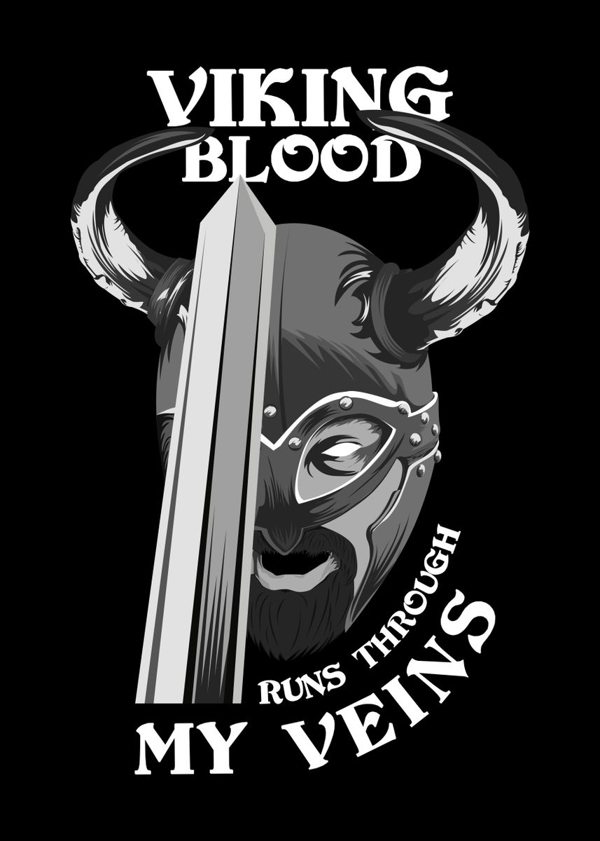 'Viking Blood' Poster, picture, metal print, paint by ShirTom | Displate