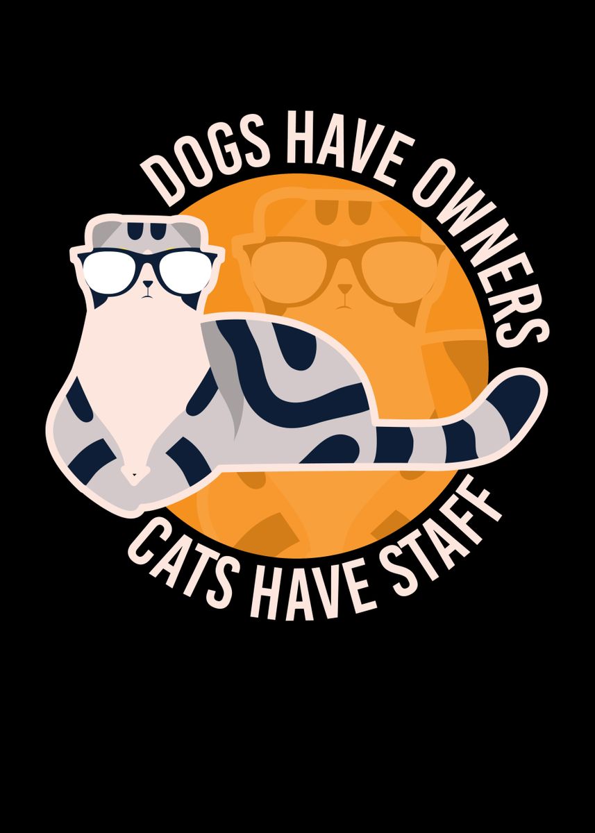 'Cats Have Staff' Poster, picture, metal print, paint by Mooon | Displate