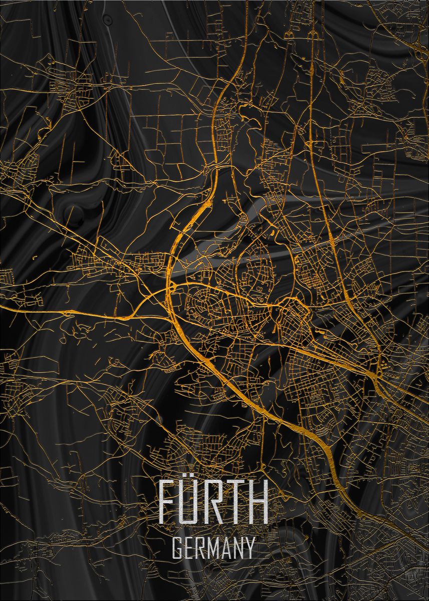 'Furth Germany' Poster, picture, metal print, paint by Coconut Sorbet ...
