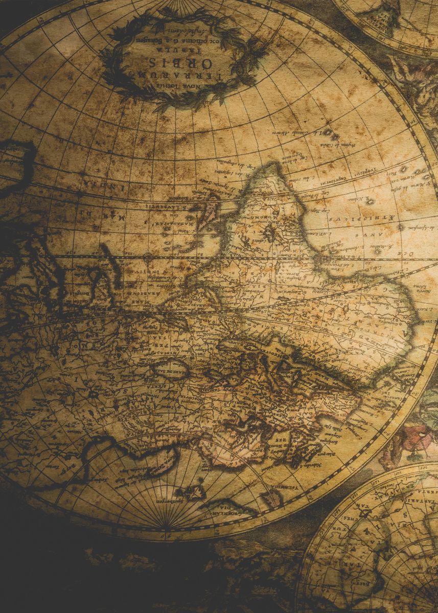 'Old World Map' Poster, picture, metal print, paint by Guillaume Favrot ...