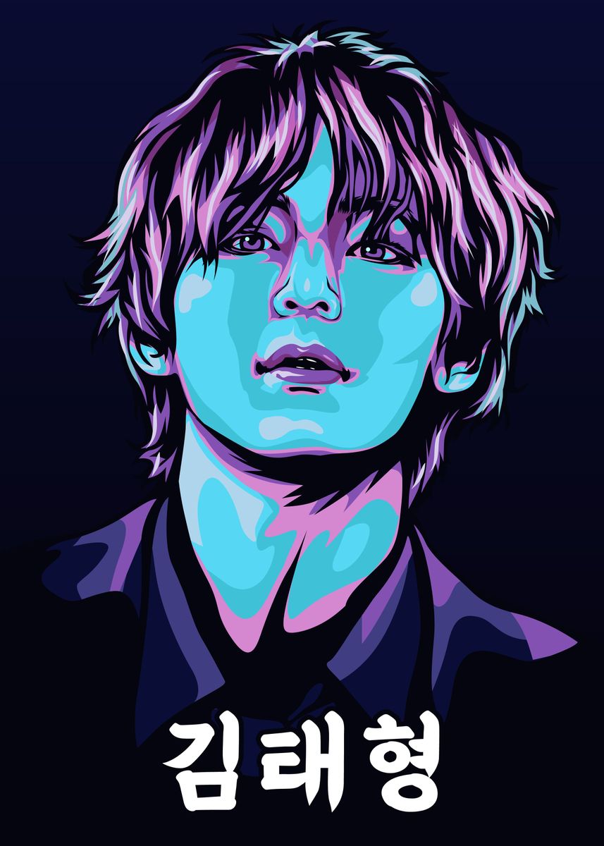 'BTS TAEHYUNG POSTER' Poster, picture, metal print, paint by vector ...