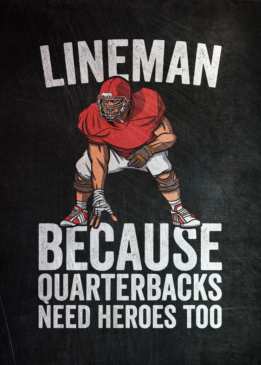 'Lineman American Football' Poster, picture, metal print, paint by ...