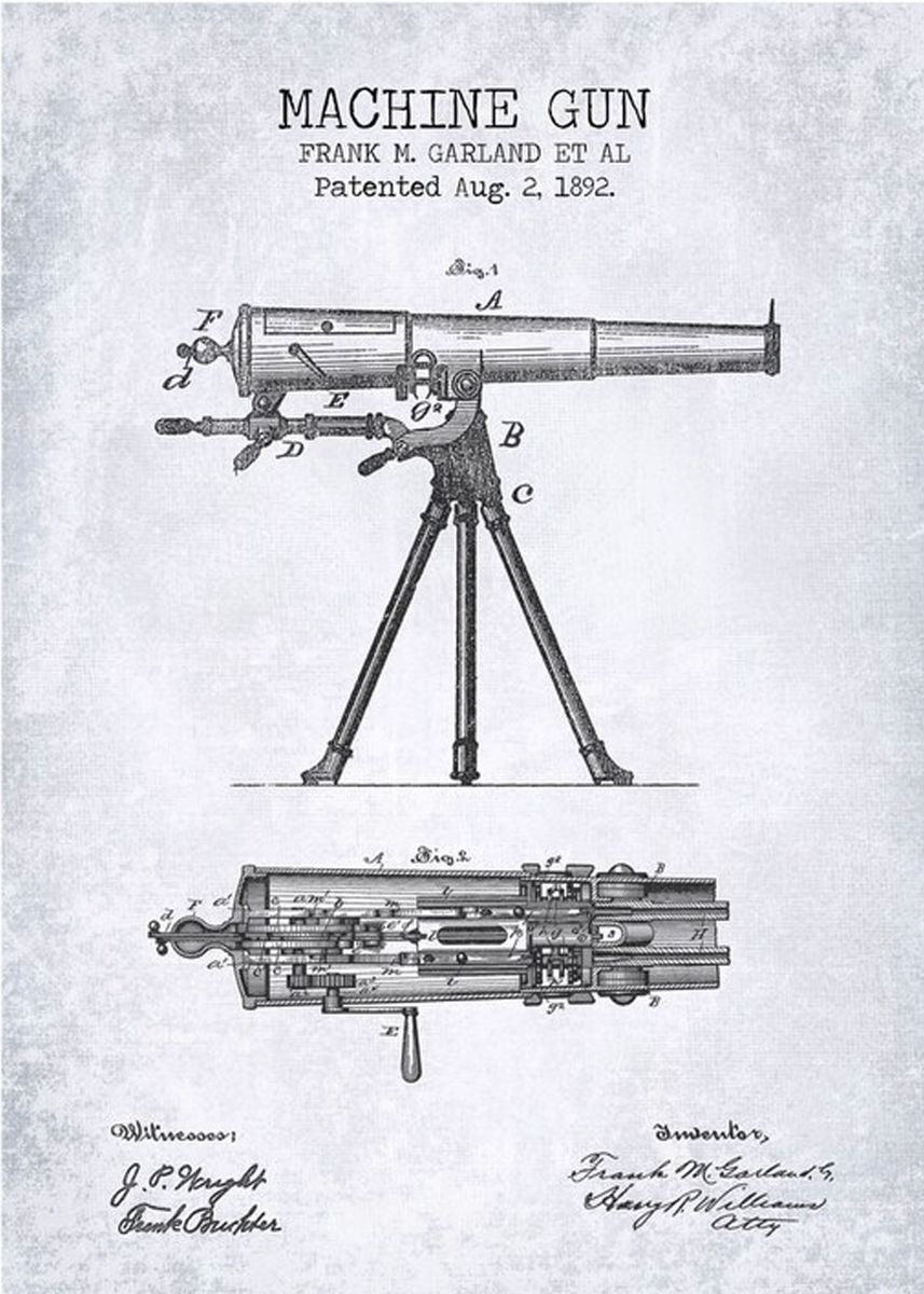 'machine gun' Poster, picture, metal print, paint by wan studio 50 ...