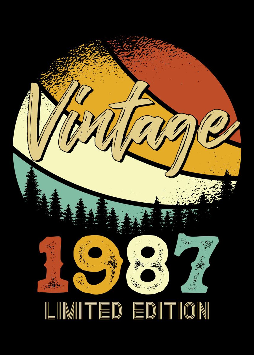 'Vintage 1987 Limited' Poster by Cooldruck | Displate