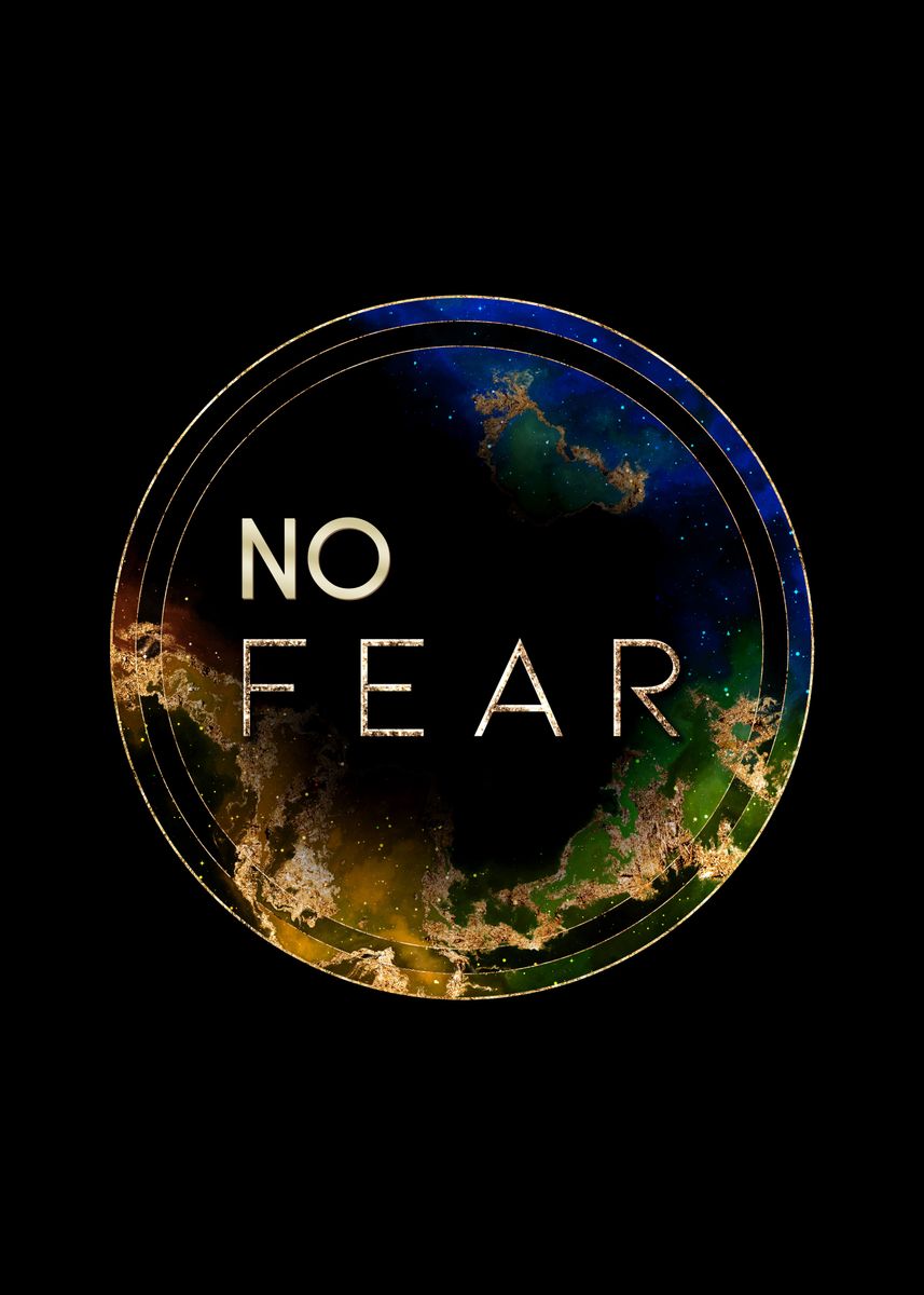 'No Fear Gold Motivational' Poster, picture, metal print, paint by Holy ...