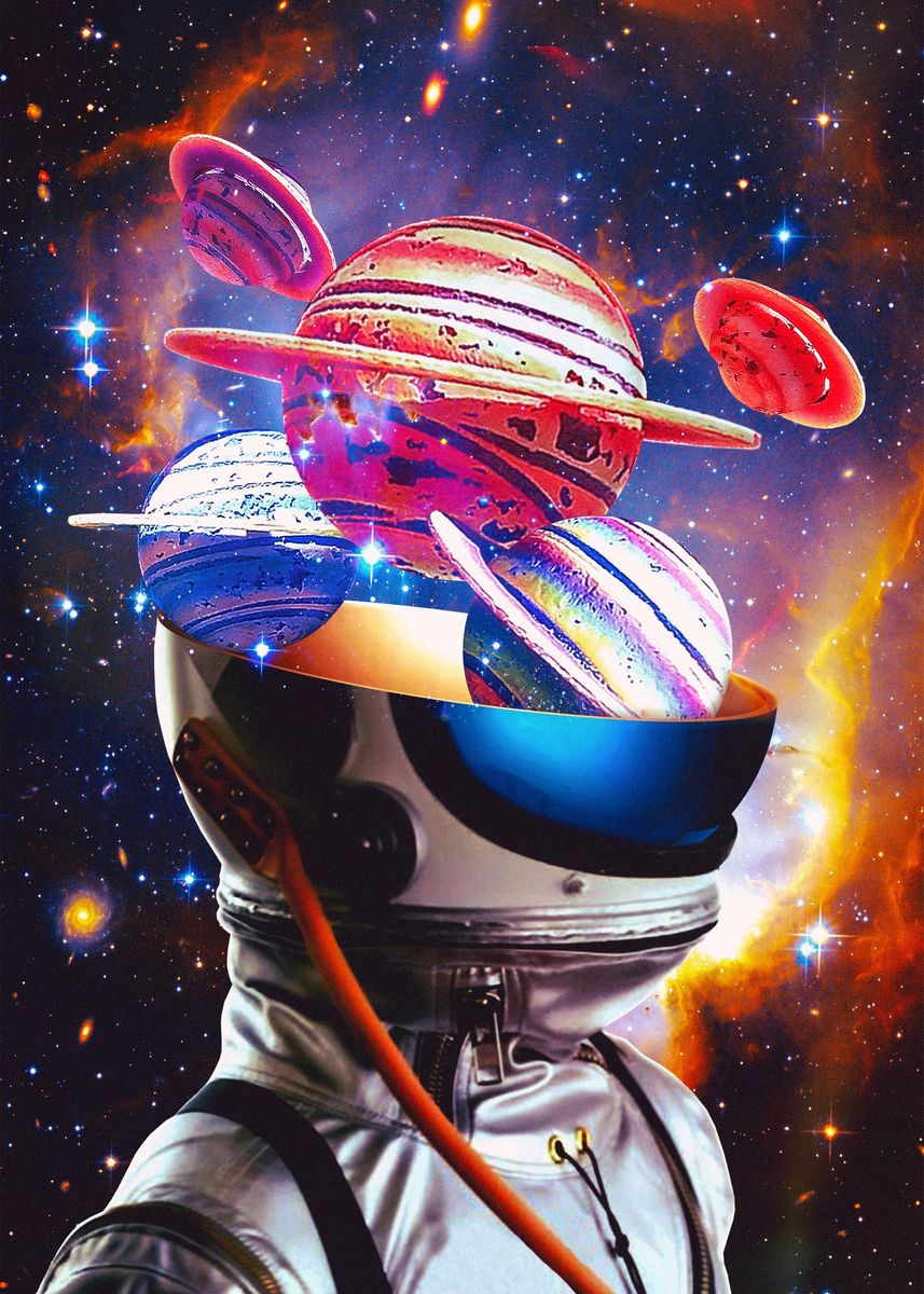 'Inner Worlds' Poster, picture, metal print, paint by seam less | Displate