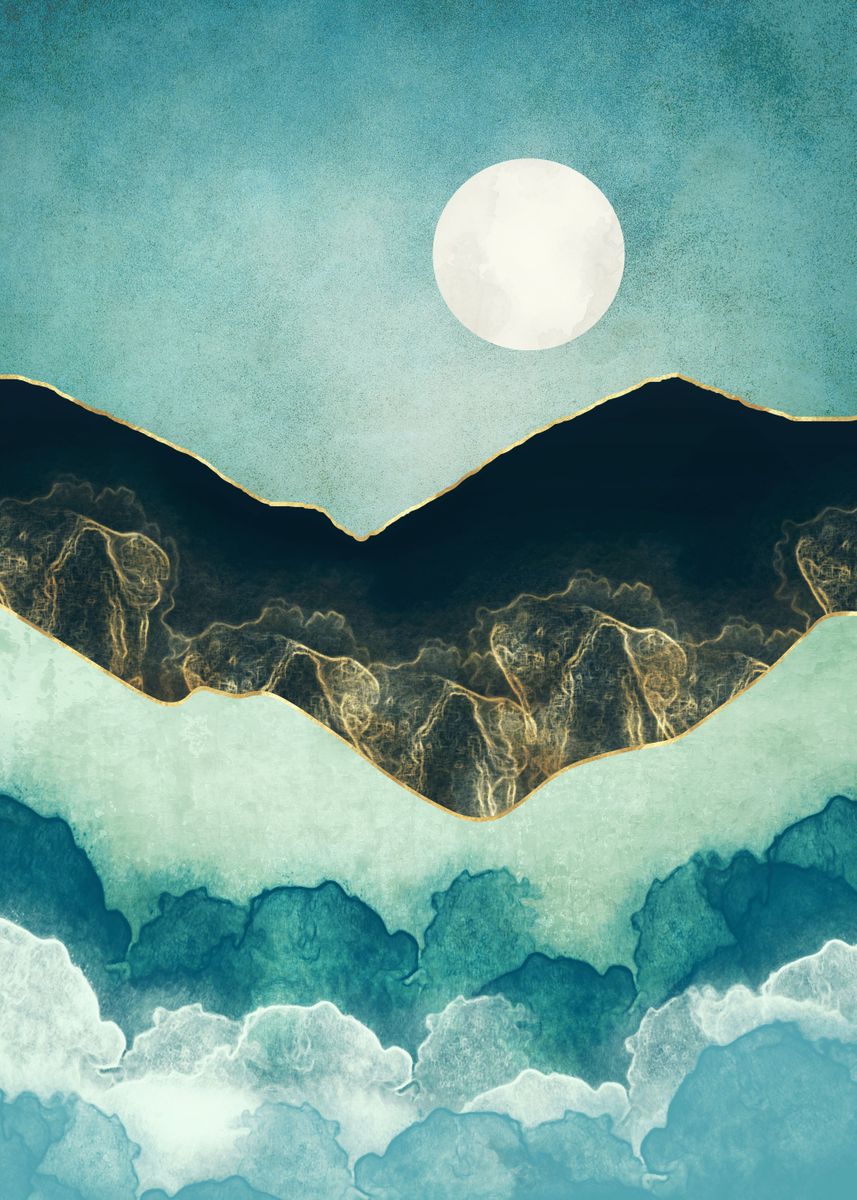 'Moon Mist' Poster, picture, metal print, paint by SpaceFrog Designs ...