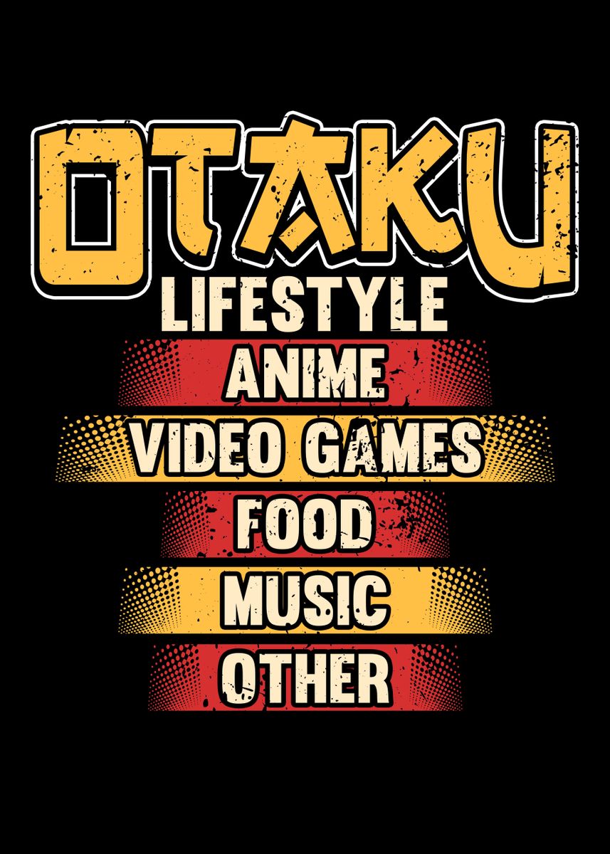 'Funny Anime Otaku' Poster, picture, metal print, paint by PxL | Displate