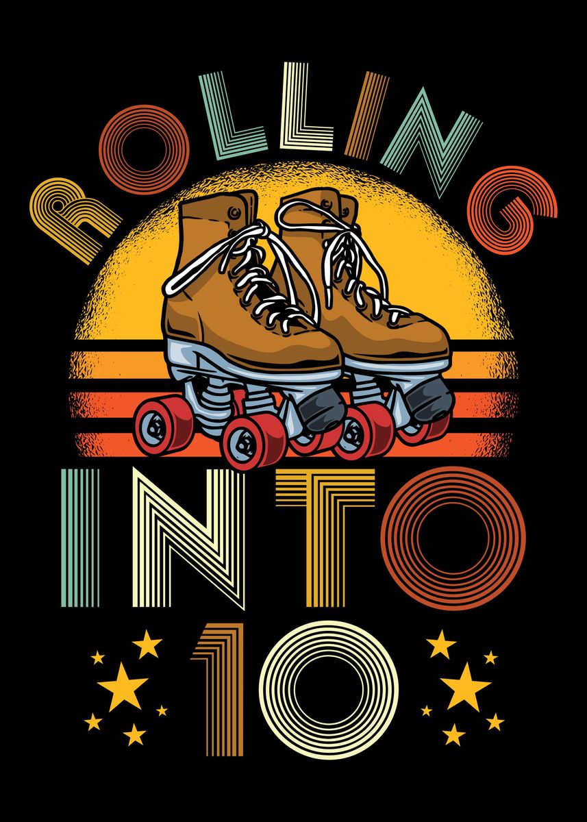 'Rolling into 10 Years' Poster, picture, metal print, paint by ...