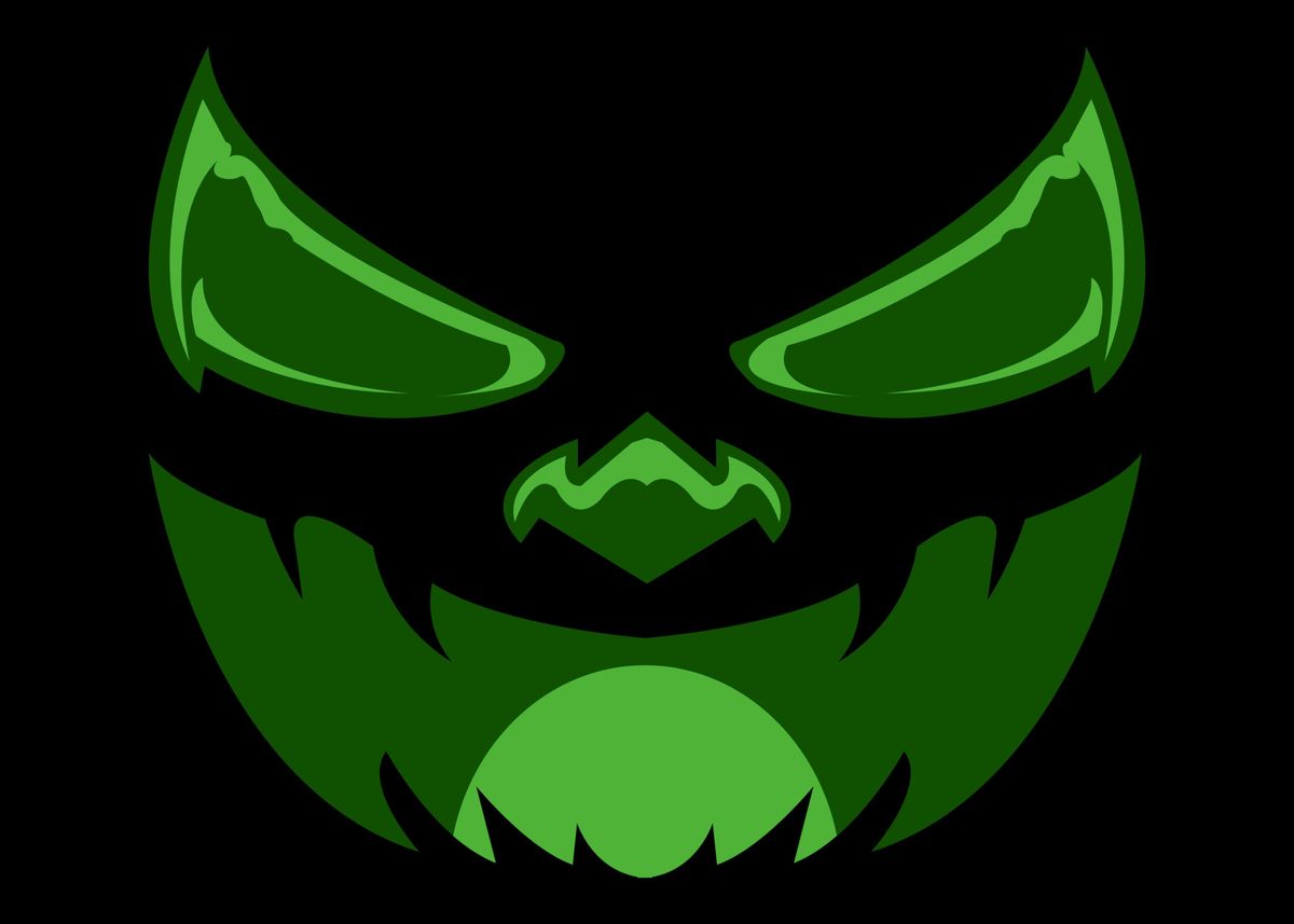 'Scary Face Halloween Neon ' Poster by Happymerch GmbH | Displate