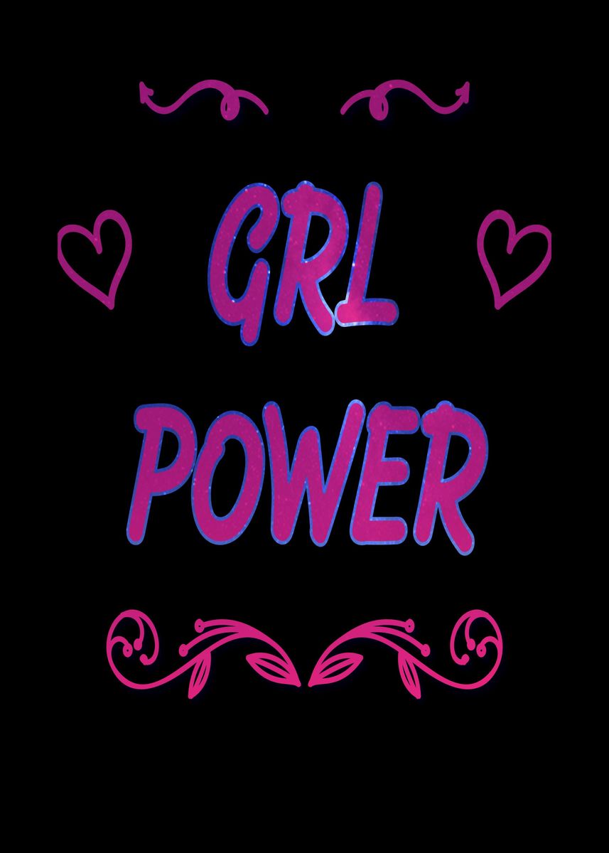 'Girls Power Funny slogan' Poster, picture, metal print, paint by ...